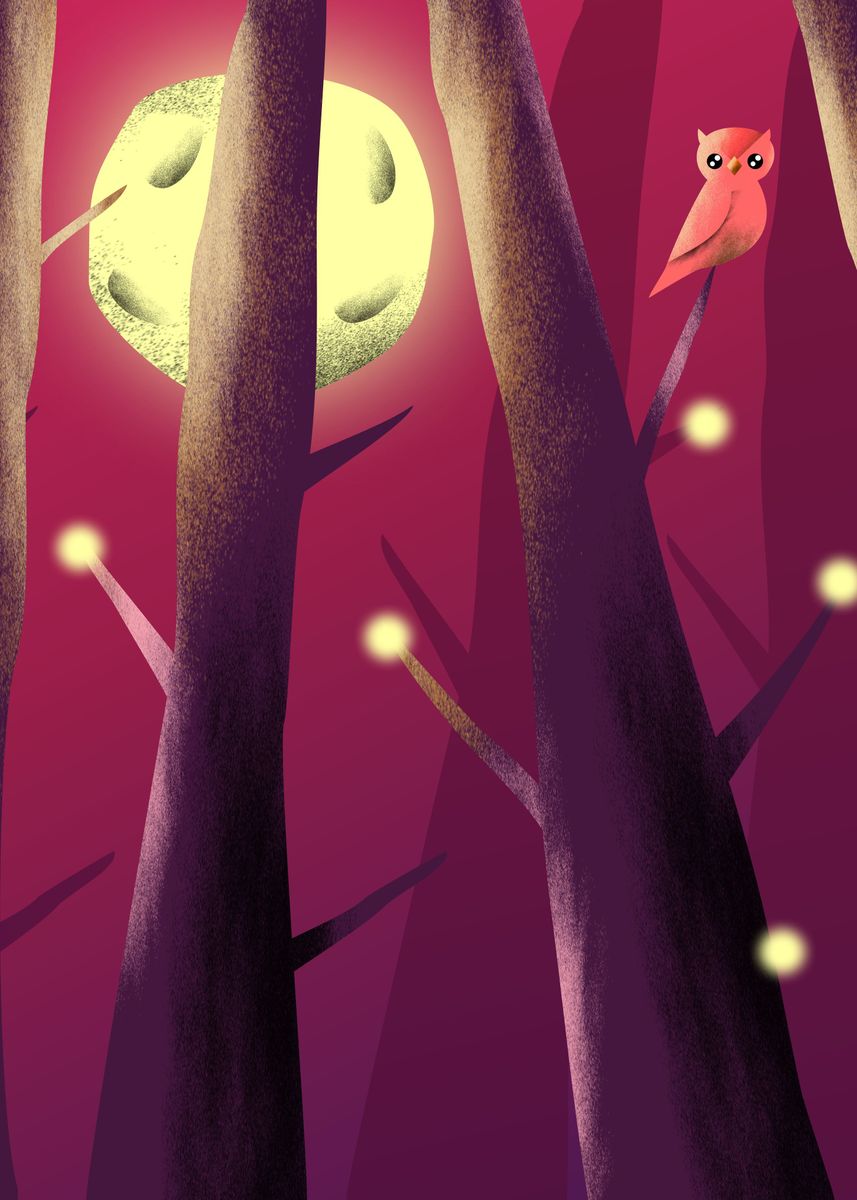 'Night' Poster, picture, metal print, paint by Artsigma | Displate