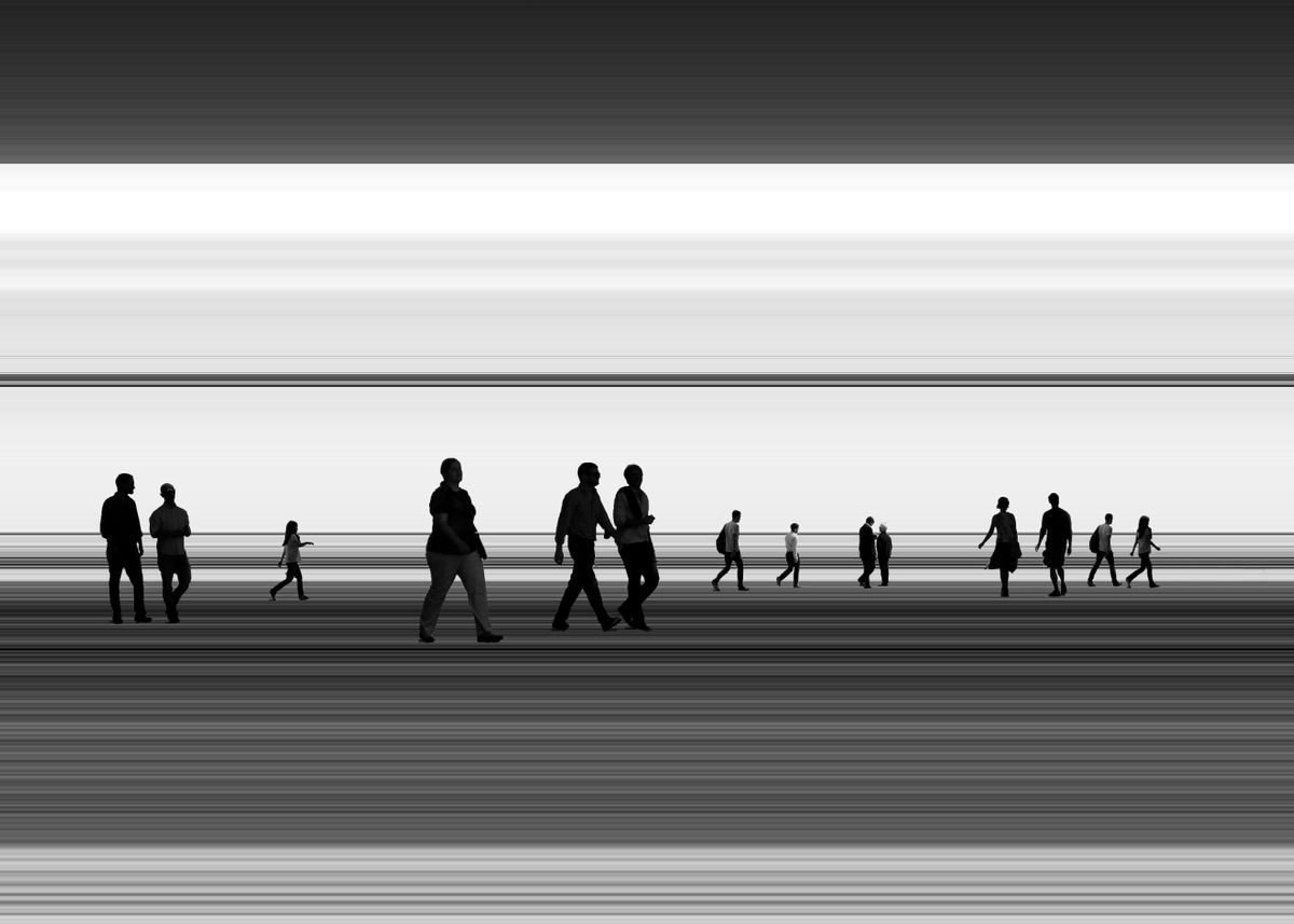 'People walking' Poster by art by vasco | Displate