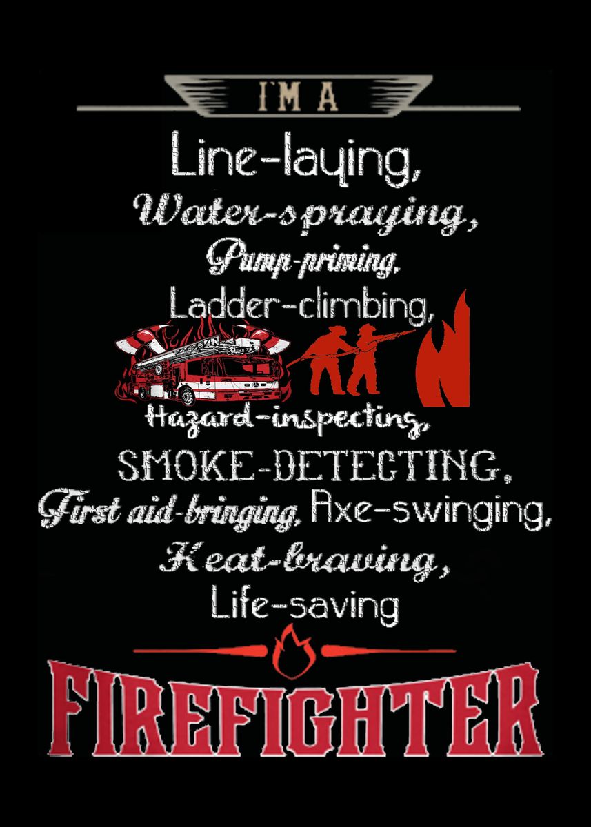 'Proud To Be A Firefighter' Poster, picture, metal print, paint by ...