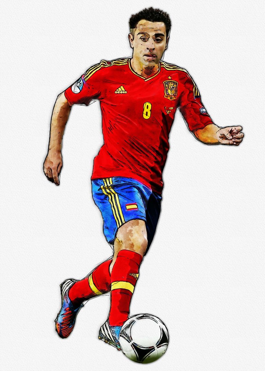 'Xavi' Poster, picture, metal print, paint by tabysra | Displate