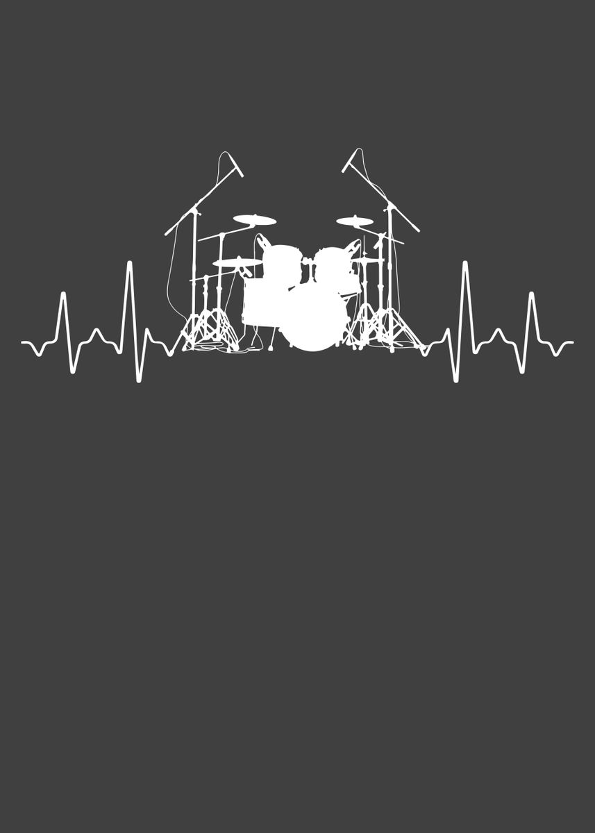 'Drum Heartbeat' Poster, picture, metal print, paint by schmugo | Displate
