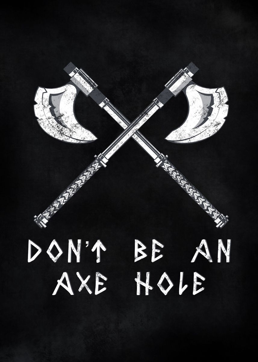 'Funny Axe Throwing Pun' Poster, picture, metal print, paint by Biglui ...