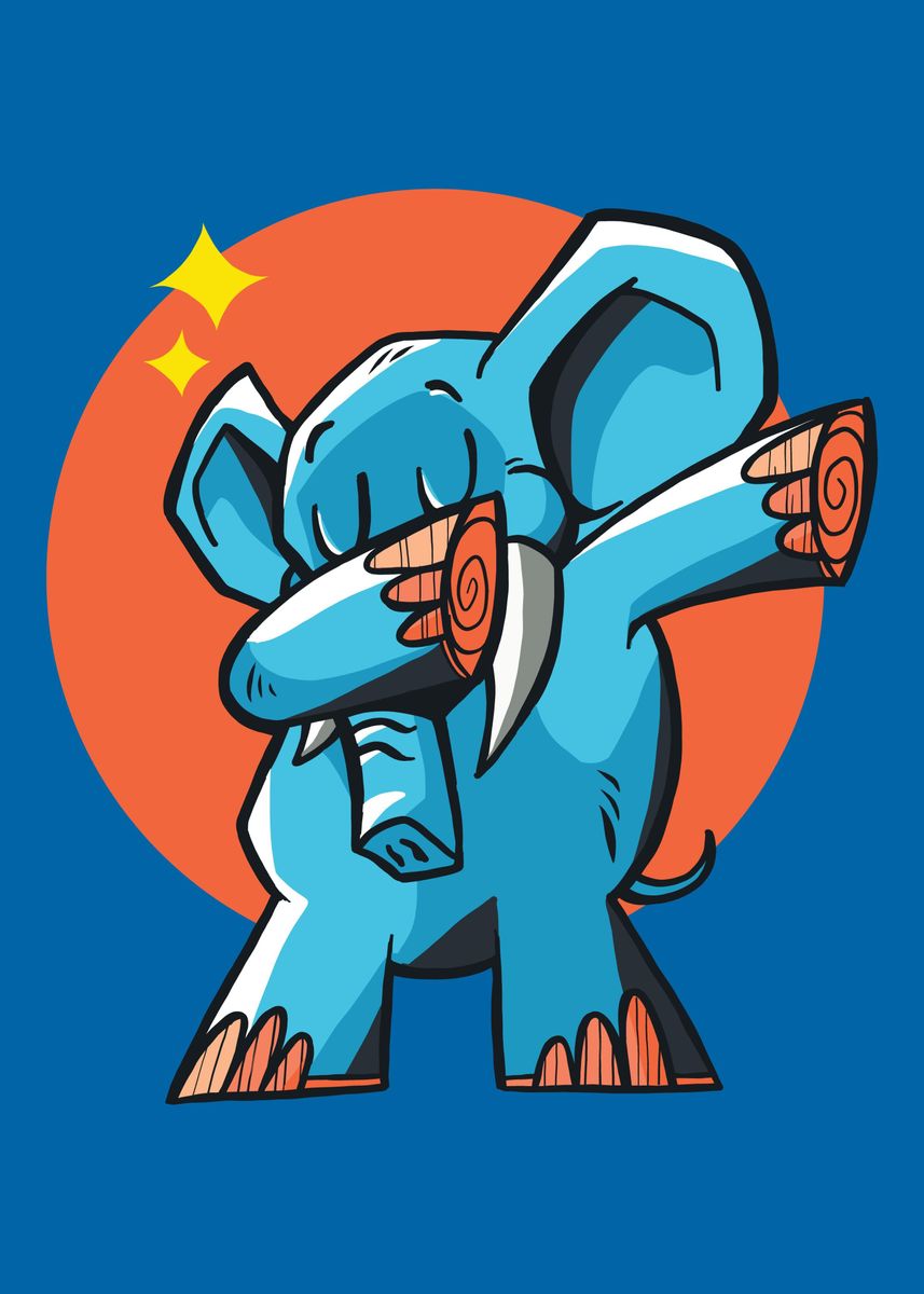 'dabbing Elephant' Poster by Bombdesign | Displate
