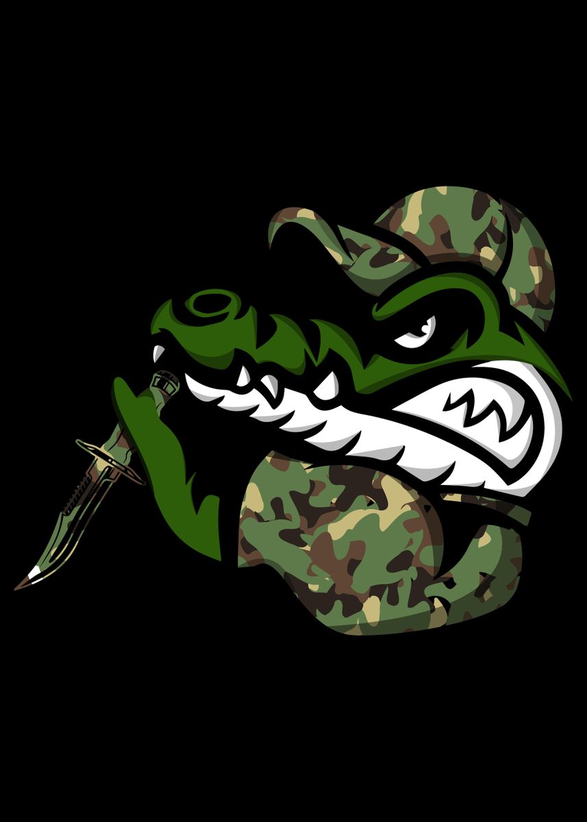 'Crocodile Army Camo' Poster, picture, metal print, paint by Norden ...