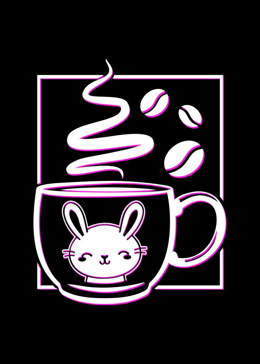 'Bunny Rabbit Coffee' Poster by Norden | Displate