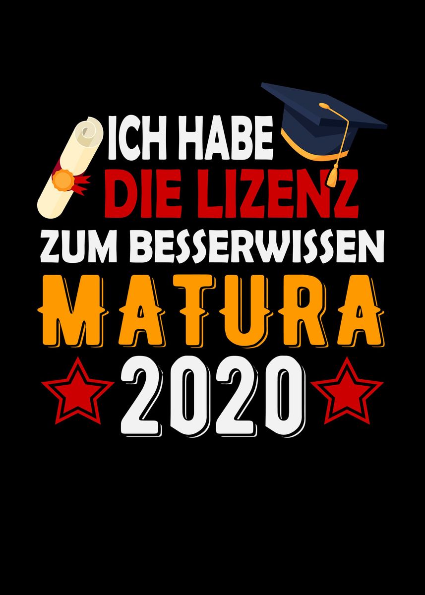 'Matura 2020 Schulabschluss' Poster, picture, metal print, paint by ...