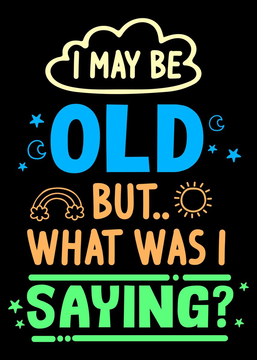 'senior citizen oldies' Poster, picture, metal print, paint by ...