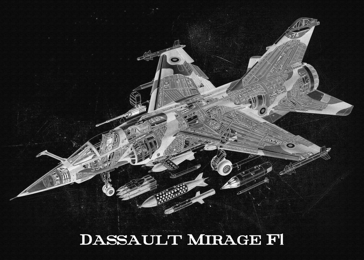 'Dassault Mirage F1' Poster by JAT DESIGNS | Displate