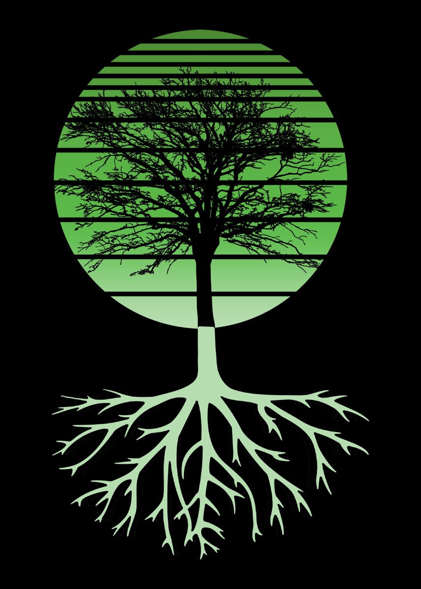 'Green Tree Roots' Poster by Cooldruck | Displate