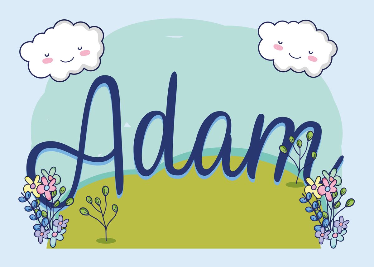 'ADAM Baby Name Sign Gift' Poster by Ingo Helmet | Displate