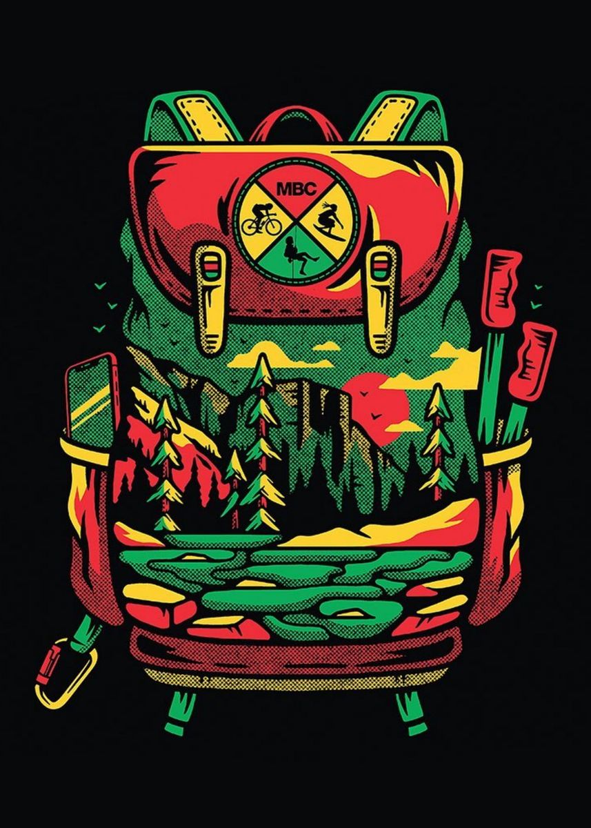 'Backpacker Adventure' Poster by AL Picaso | Displate