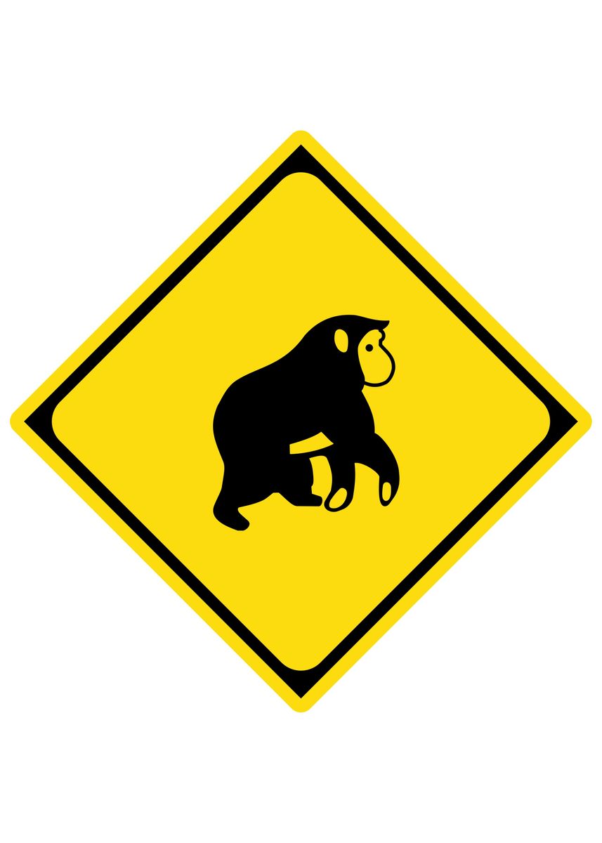 'Japanese Caution Road Sign' Poster, picture, metal print, paint by ...