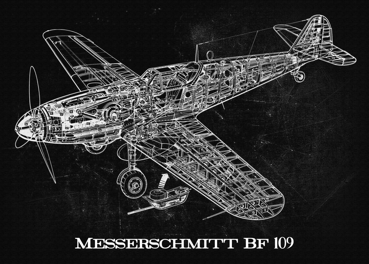 'Messerschmitt Bf 109' Poster by JAT DESIGNS | Displate