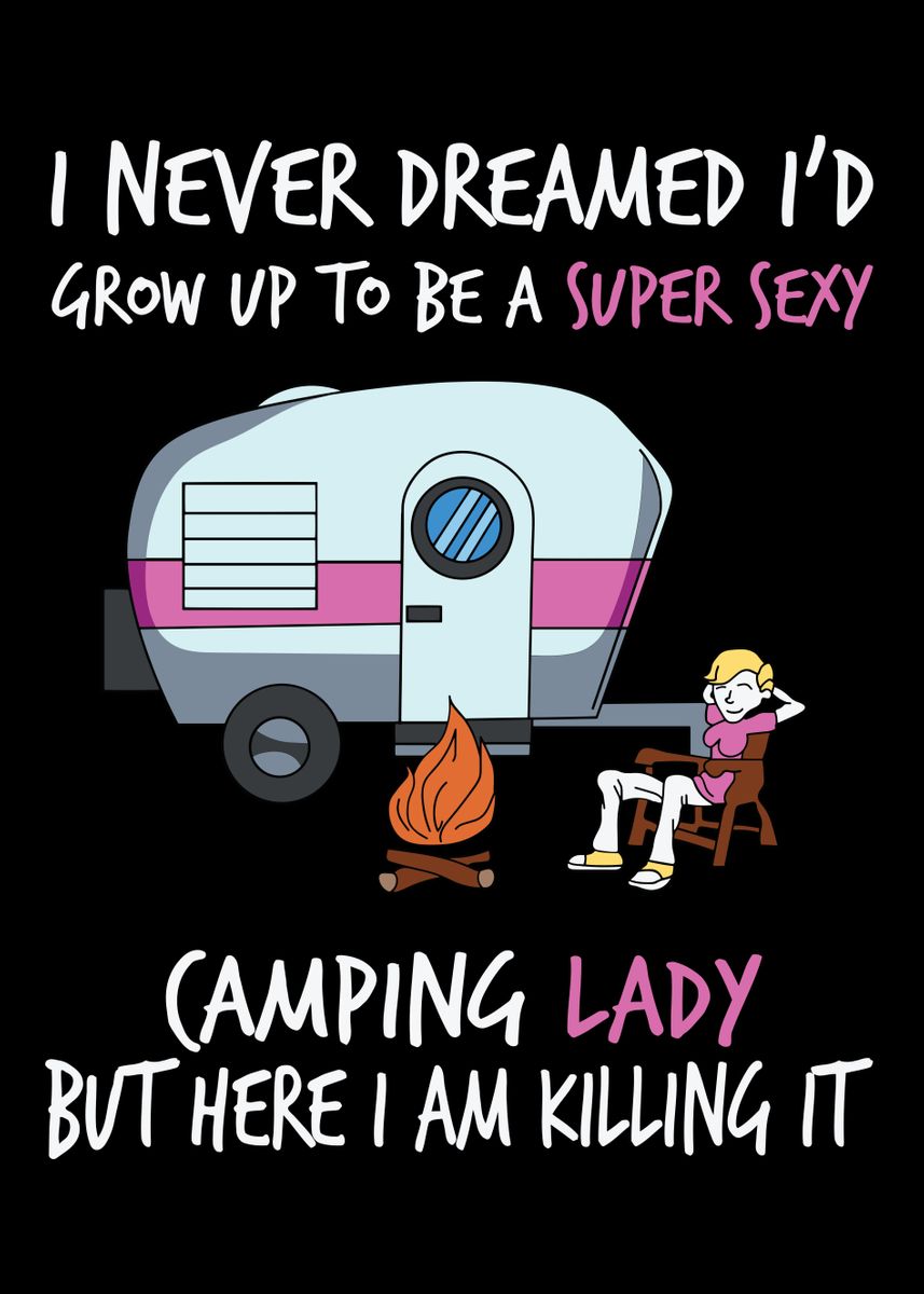 'Camping Campsite Caravan' Poster by Steven Zimmer | Displate