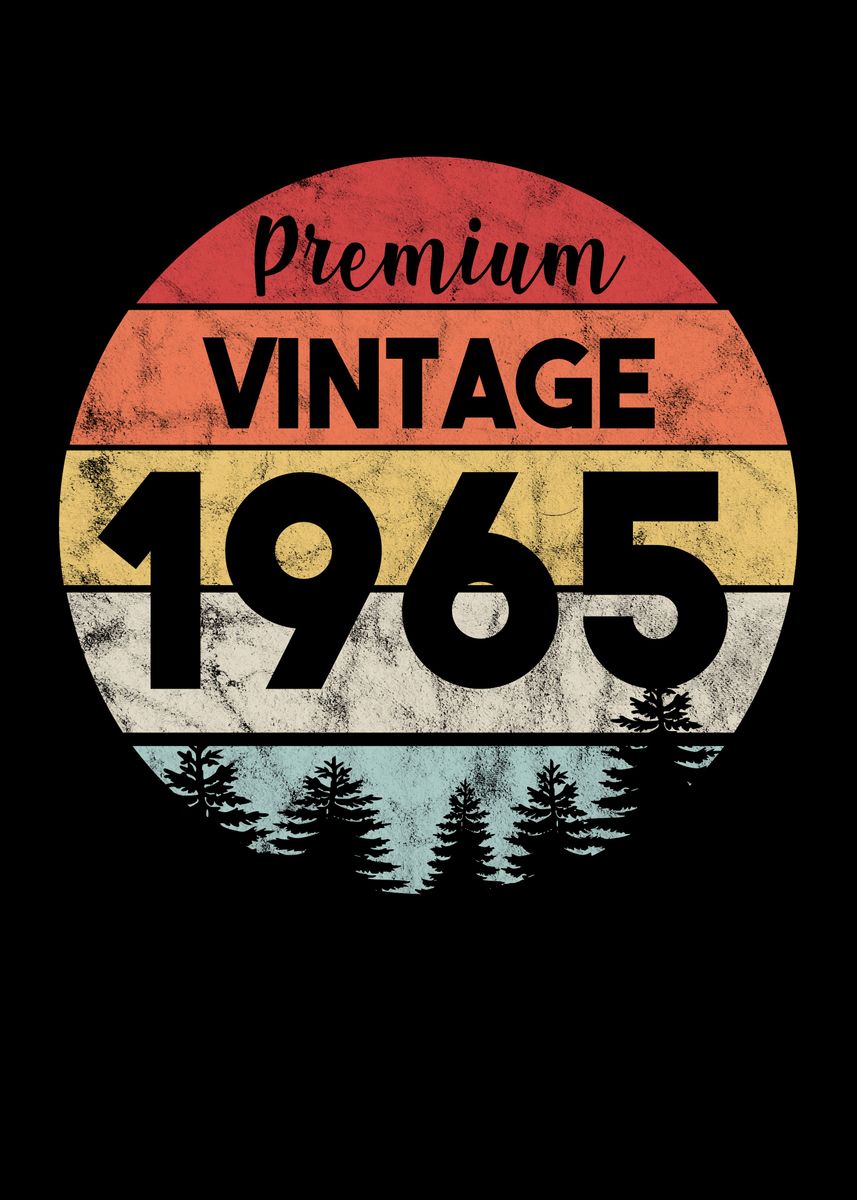 'Retro 1965 Birthday Gift' Poster, picture, metal print, paint by ...