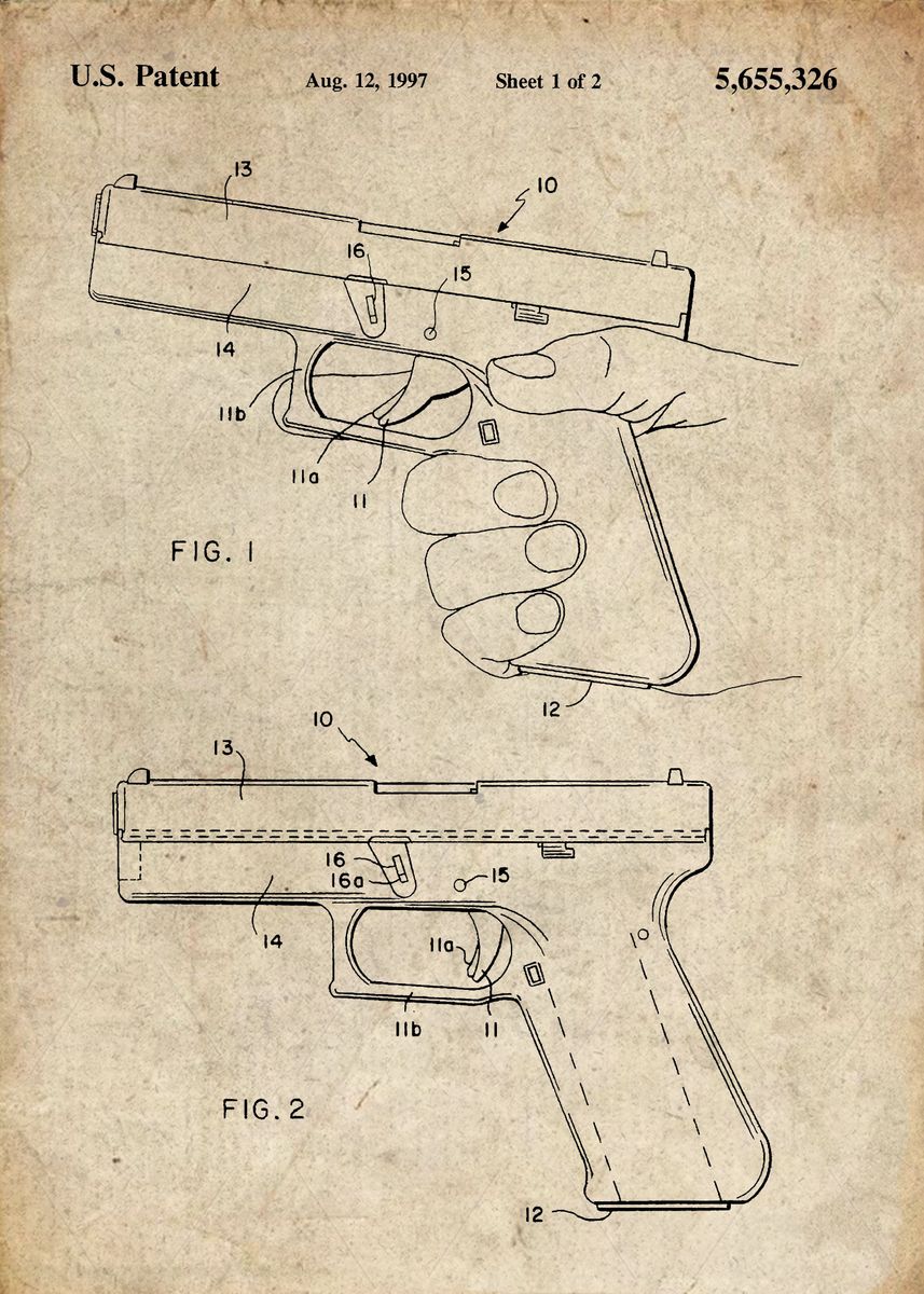'handgun' Poster, picture, metal print, paint by MAXART DESIGN | Displate