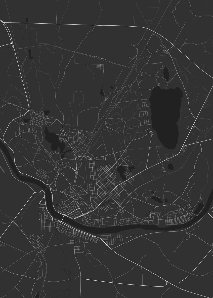 'Daugavpils Latvia Map' Poster, picture, metal print, paint by ...