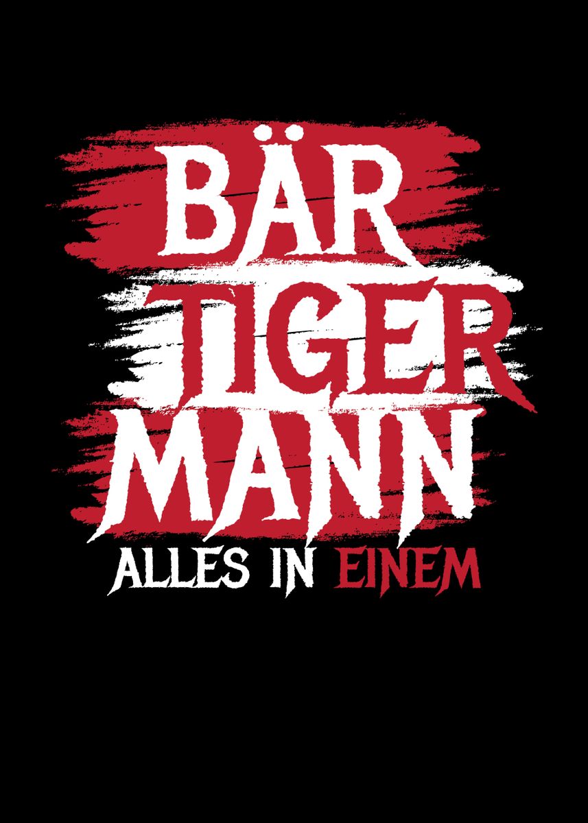 'Br Tiger Mann Bearded Man' Poster by Mooon | Displate