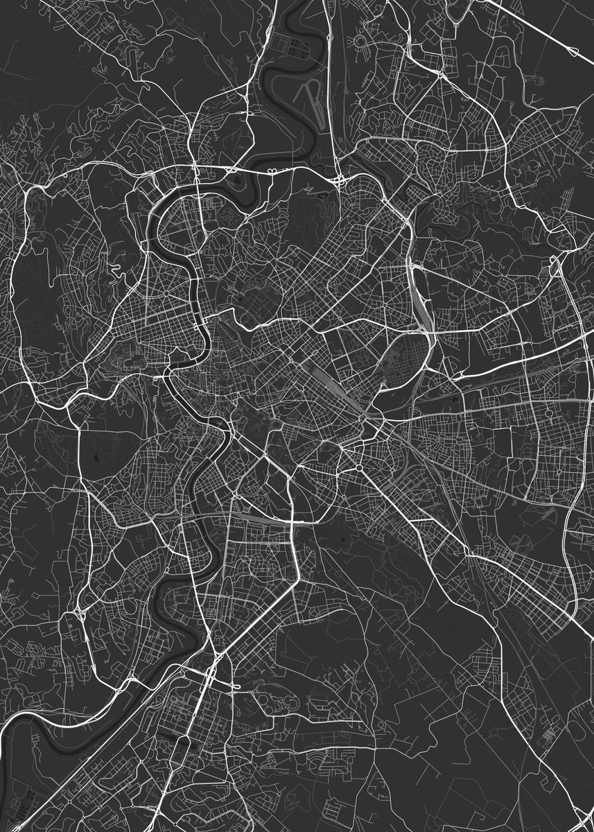 'Rome Italy Map' Poster by GraphicalMaps | Displate