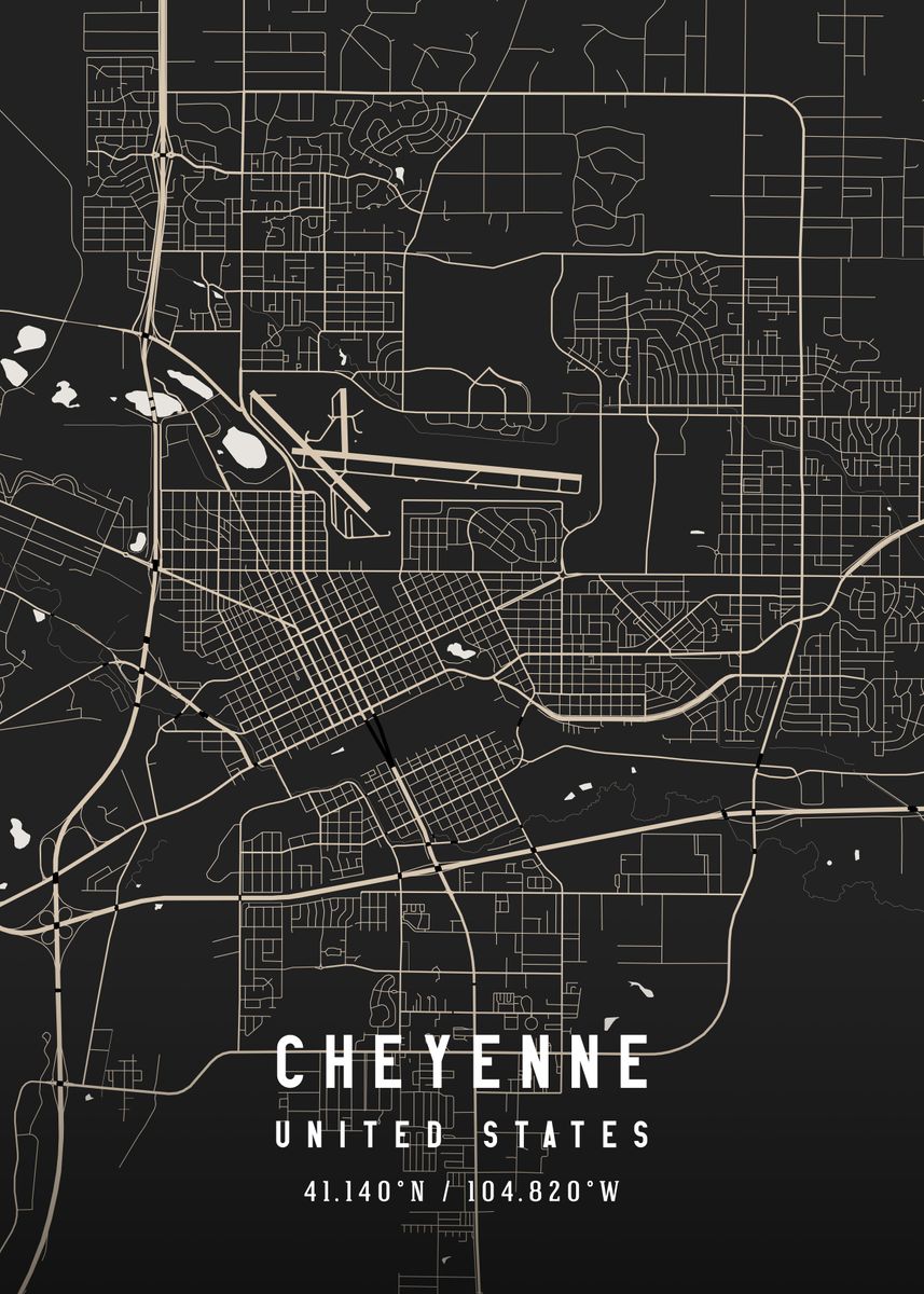 'Cheyenne Wyoming' Poster, picture, metal print, paint by Five Senses ...