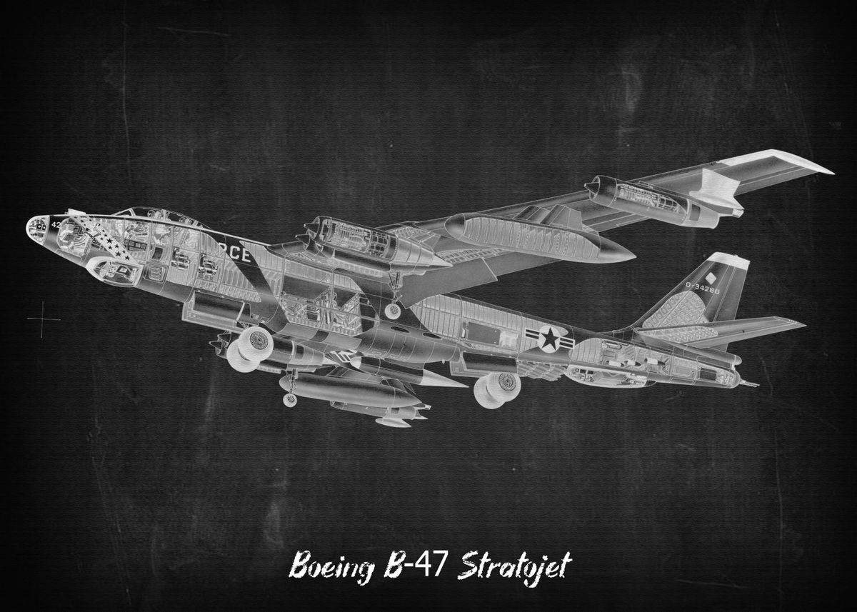 'Boeing B47 Stratojet' Poster by MICHAEL BRUNS PLATES | Displate