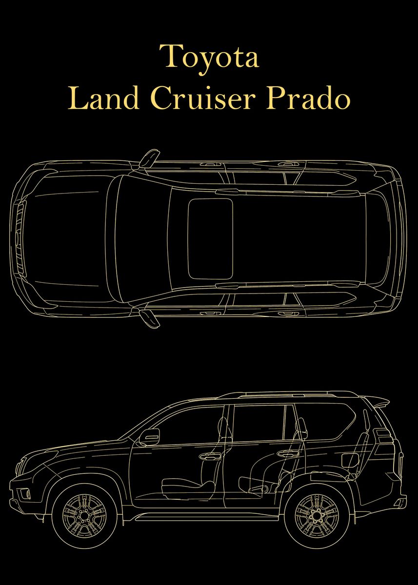 'Toyota Land Cruiser Prado ' Poster, picture, metal print, paint by B ...