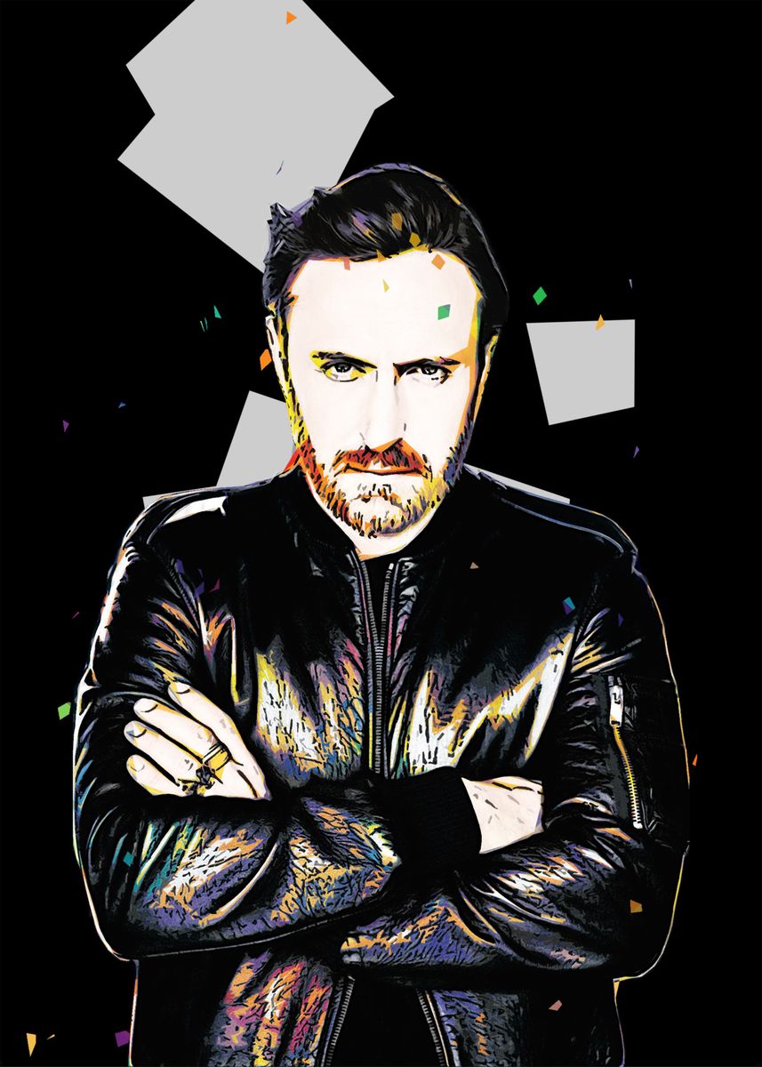 'David Guetta' Poster, picture, metal print, paint by MDA STUDIO | Displate