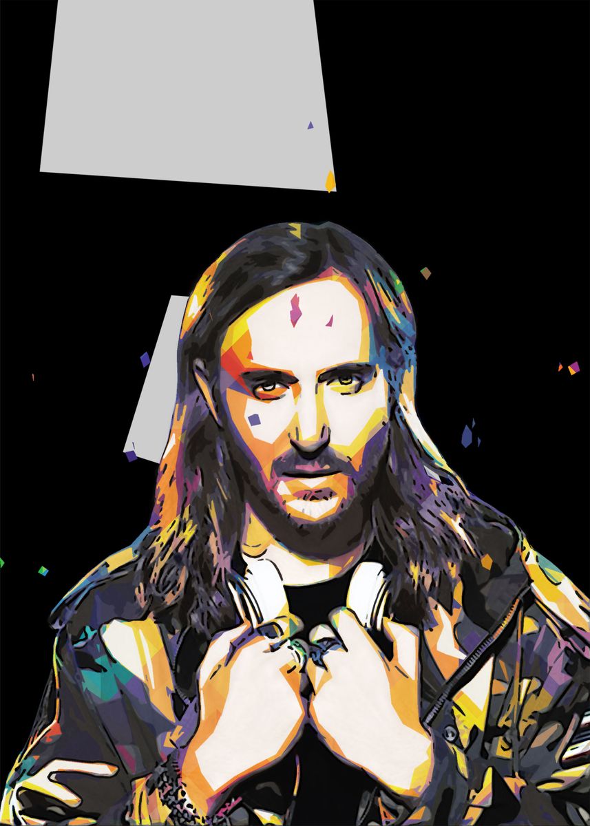 'David Guetta' Poster, picture, metal print, paint by MDA STUDIO | Displate