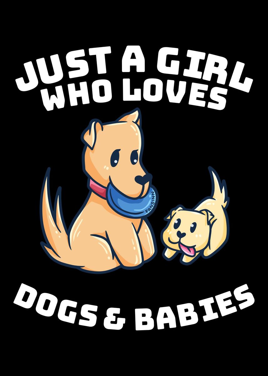 'Dog Baby Child Girls' Poster, picture, metal print, paint by fansinn ...