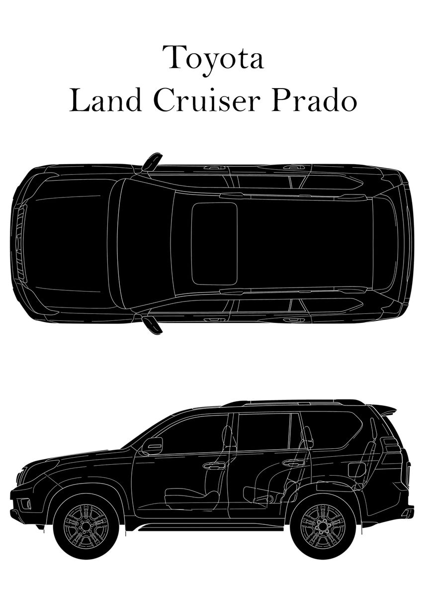 'Toyota Land Cruiser Prado ' Poster by B & W Arts | Displate