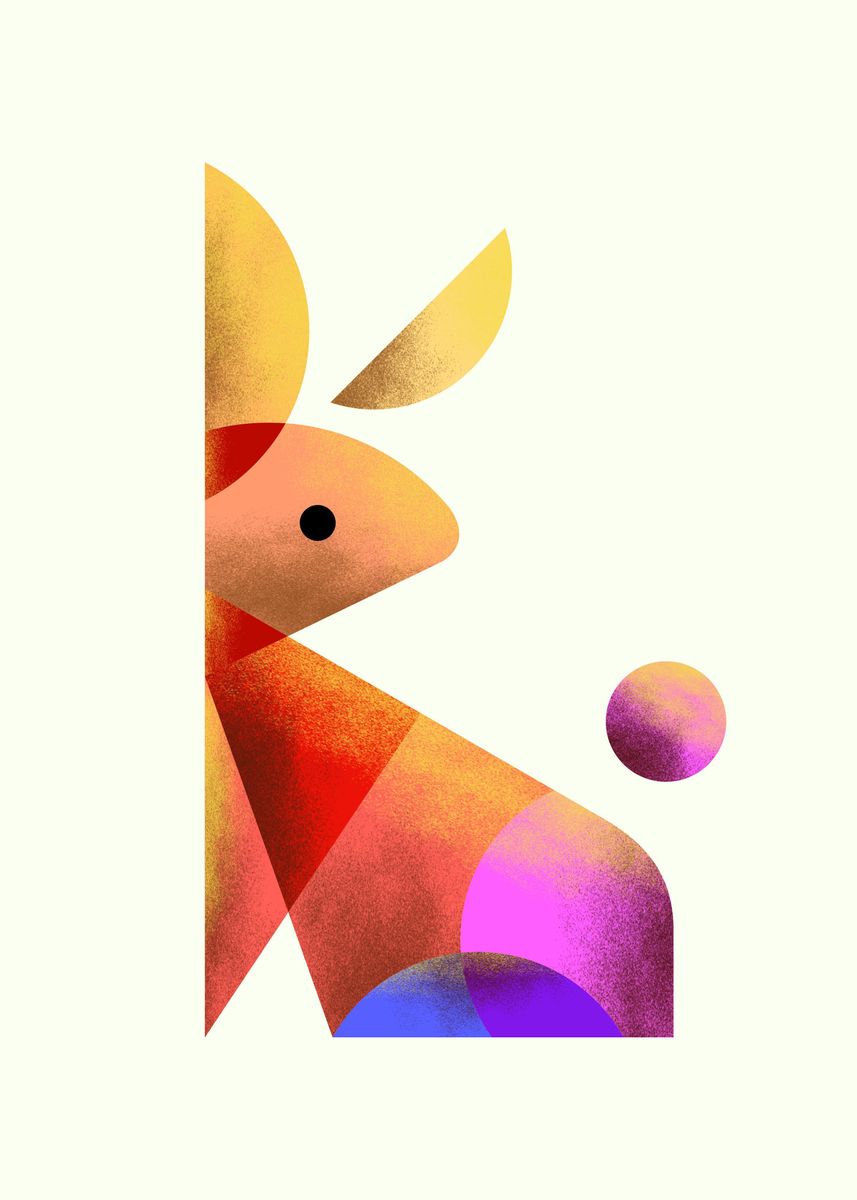 'Geometric Bunny' Poster, picture, metal print, paint by Artsigma ...