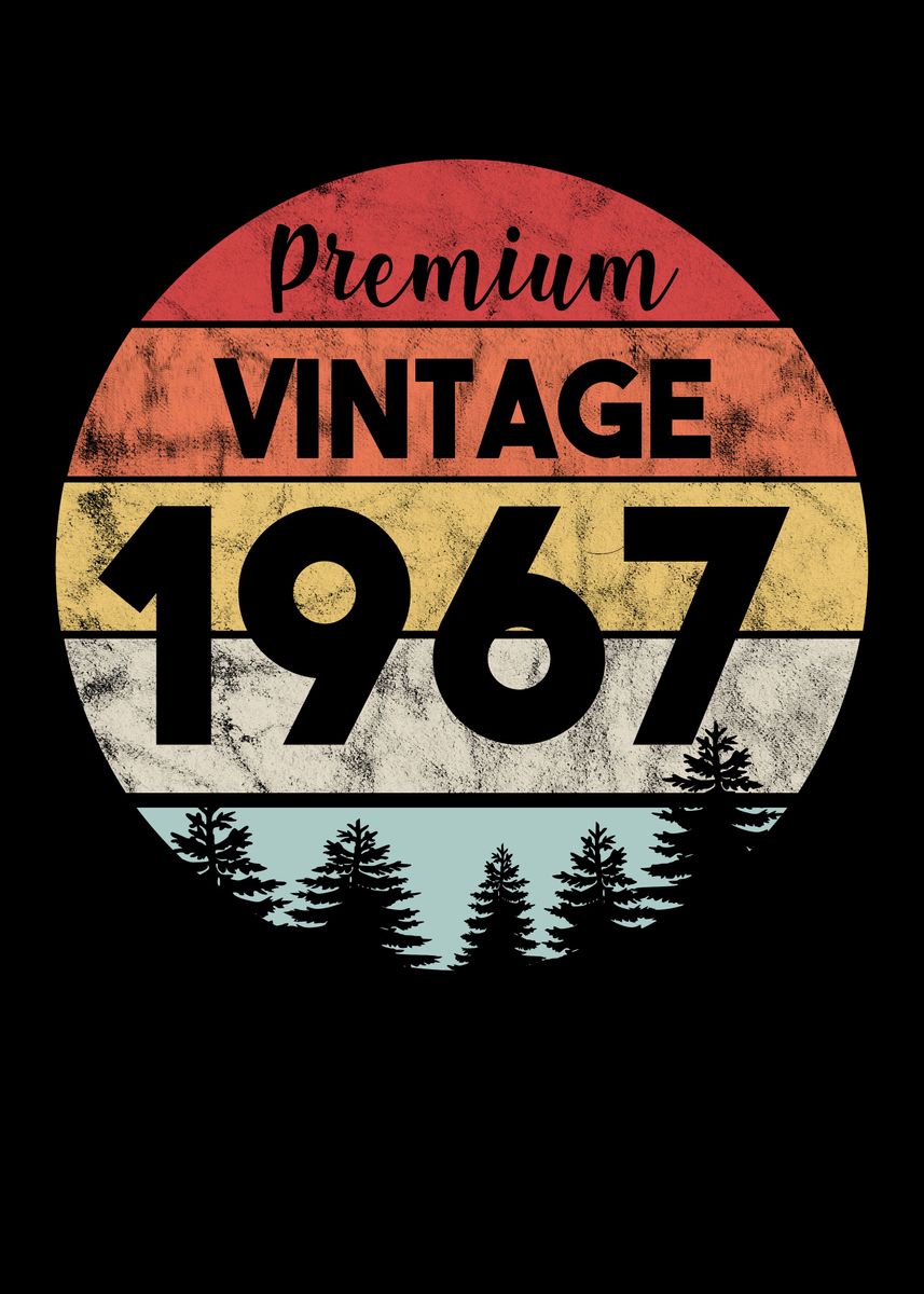 'Retro 1967 Birthday Gift' Poster, picture, metal print, paint by ...