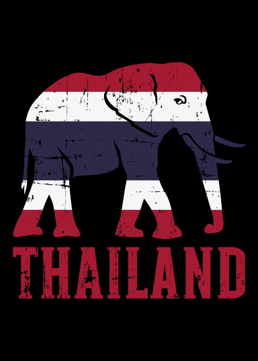 'Thailand Elephant flag' Poster by Designzz | Displate