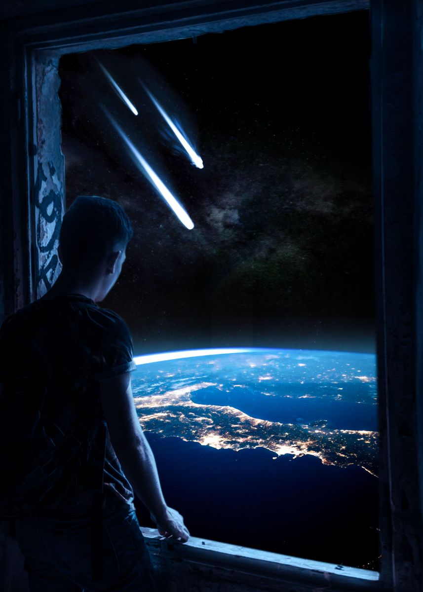 'Earth Attack' Poster, picture, metal print, paint by Matthew | Displate