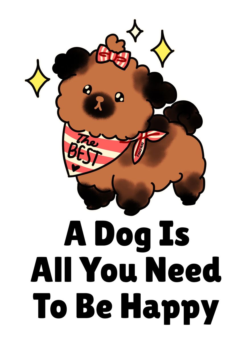 'Dog puppy saying happy gif' Poster, picture, metal print, paint by ...