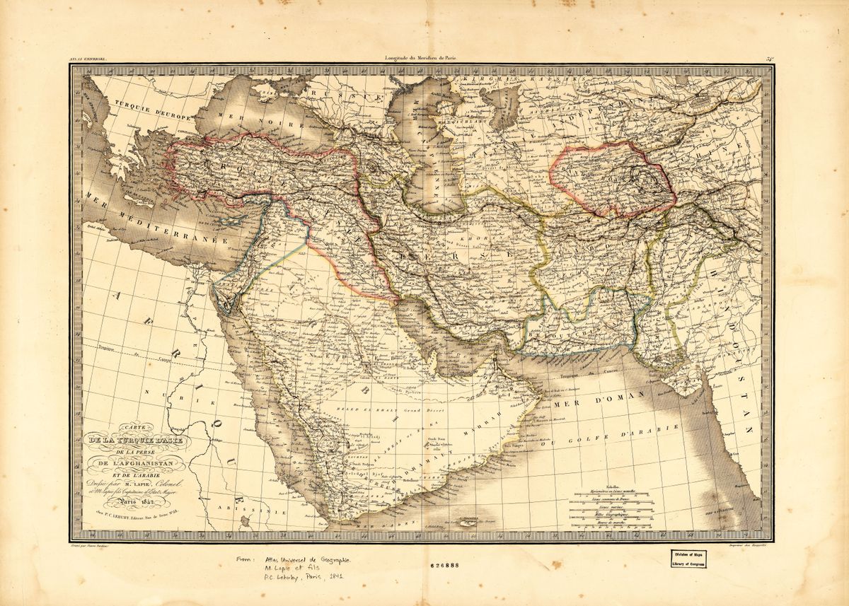 'Middle East Map 1842' Poster by Janice M | Displate