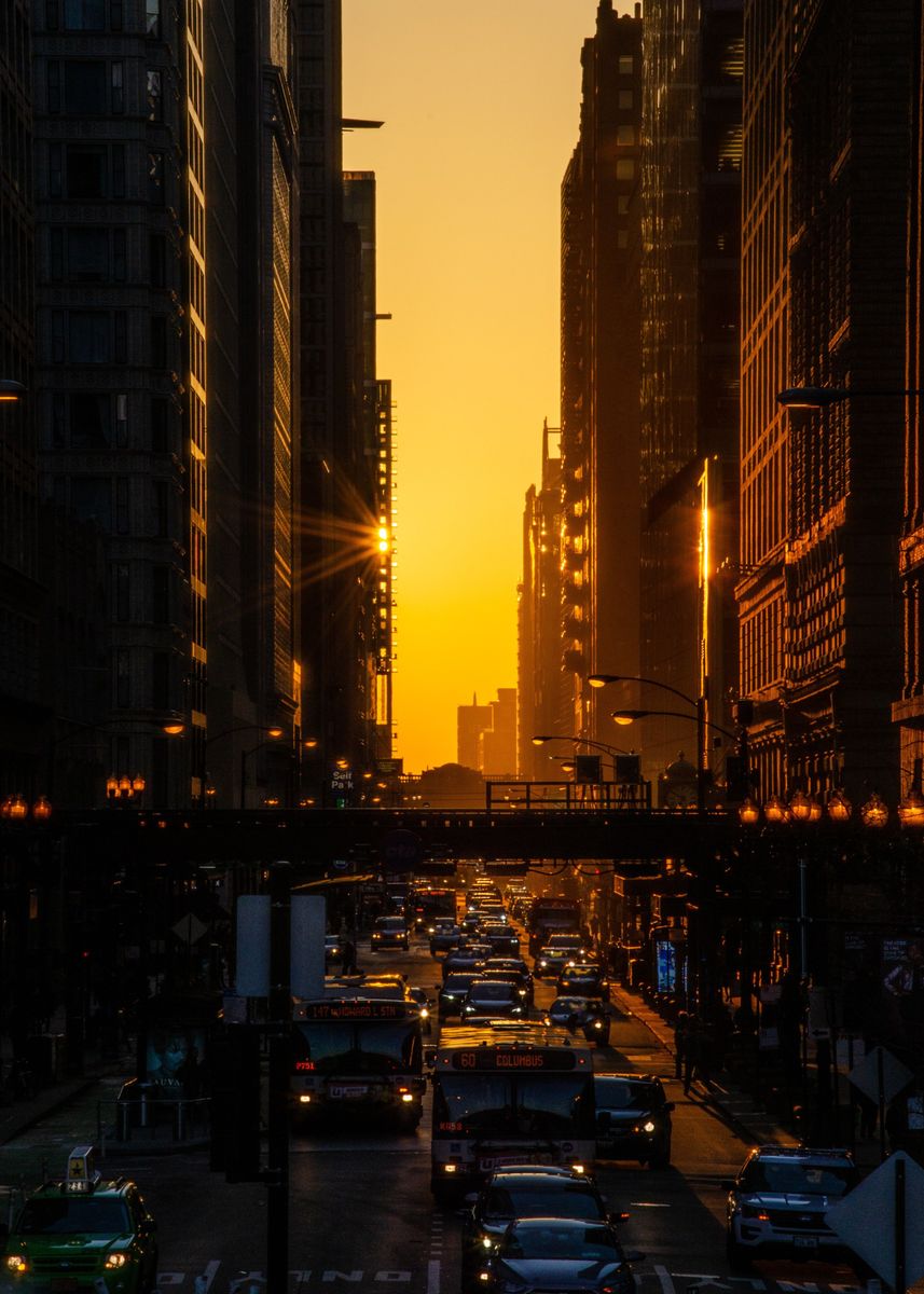 'sunset night city' Poster by DheYa Art | Displate