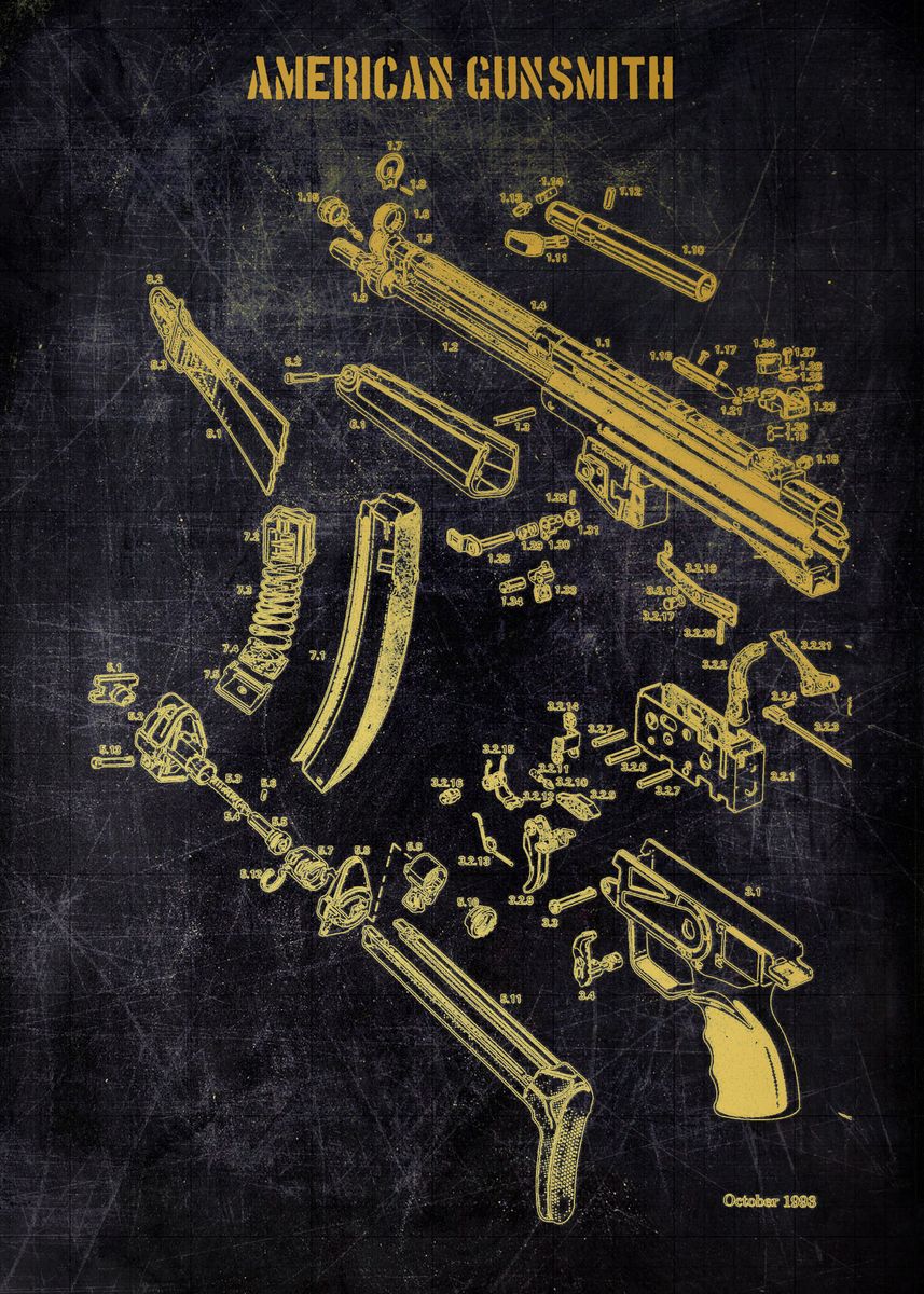 'AMERICAN GUNSMITH' Poster, picture, metal print, paint by MAXART ...