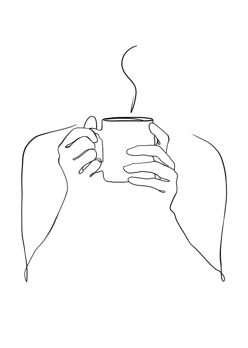 'One Line Tea' Poster, picture, metal print, paint by Giovanni ...