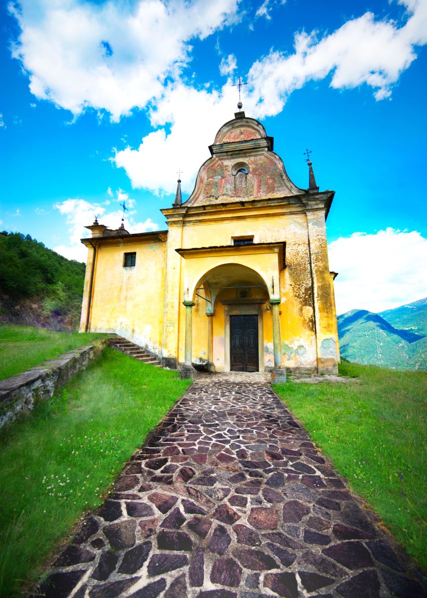 'Alpine Churches' Poster, picture, metal print, paint by Danielle ...