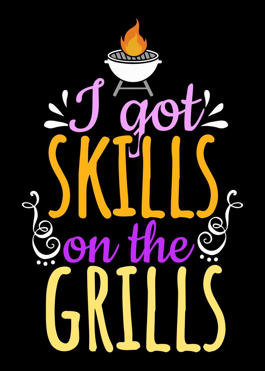 'Grill BBQ Grilling Cooking' Poster, picture, metal print, paint by ...