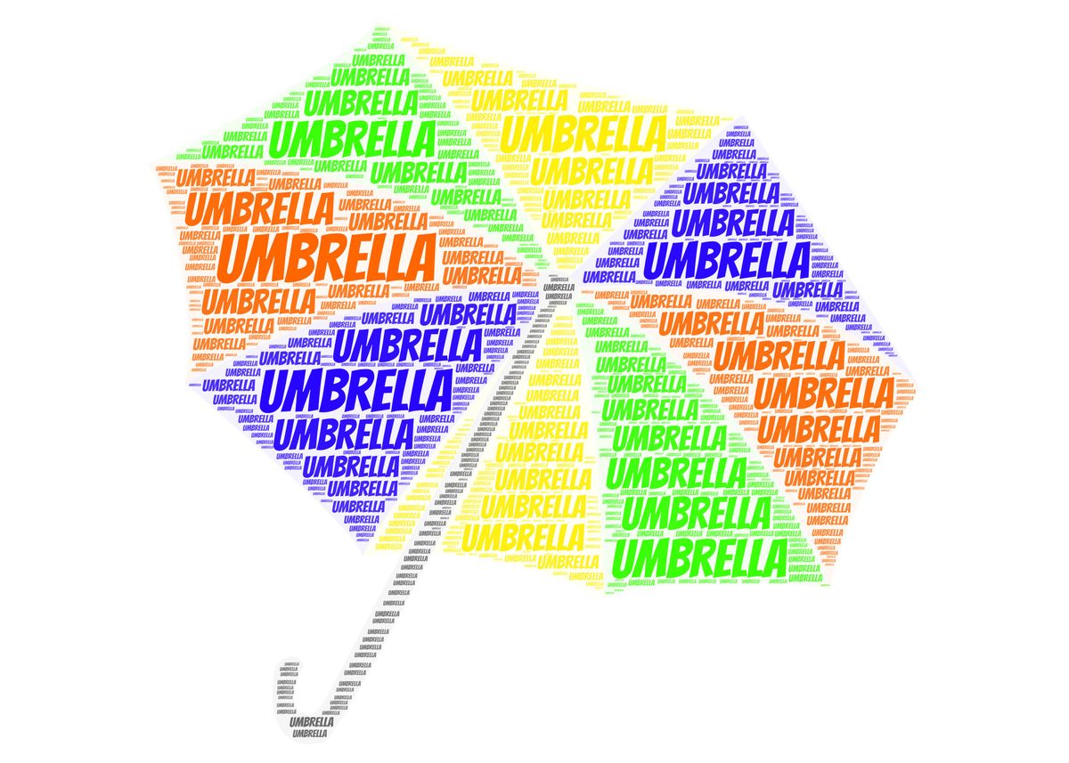 'Umbrella Word Cloud' Poster by WordcloudPresents | Displate