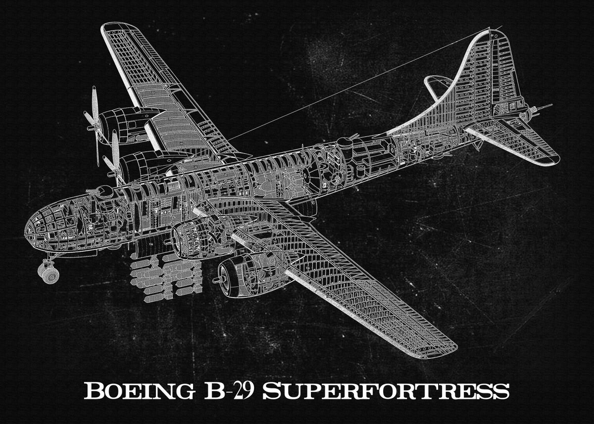 'Boeing B29 Superfortress' Poster by JAT DESIGNS | Displate