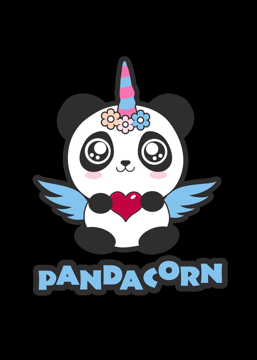 'Panda Unicorn Pandacorn' Poster, picture, metal print, paint by Norden ...