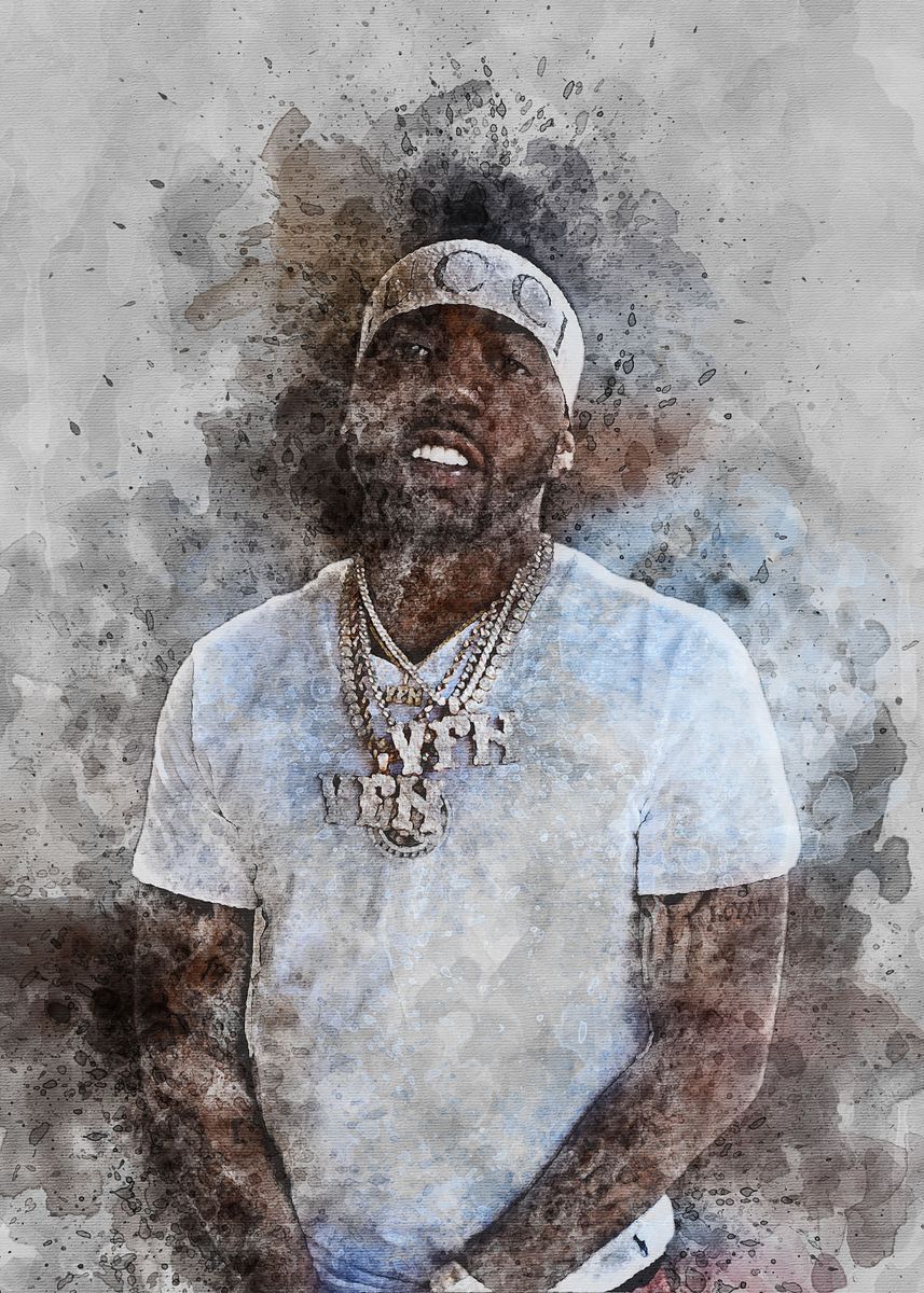 'YFN Lucci' Poster, picture, metal print, paint by BQY STUDIO | Displate