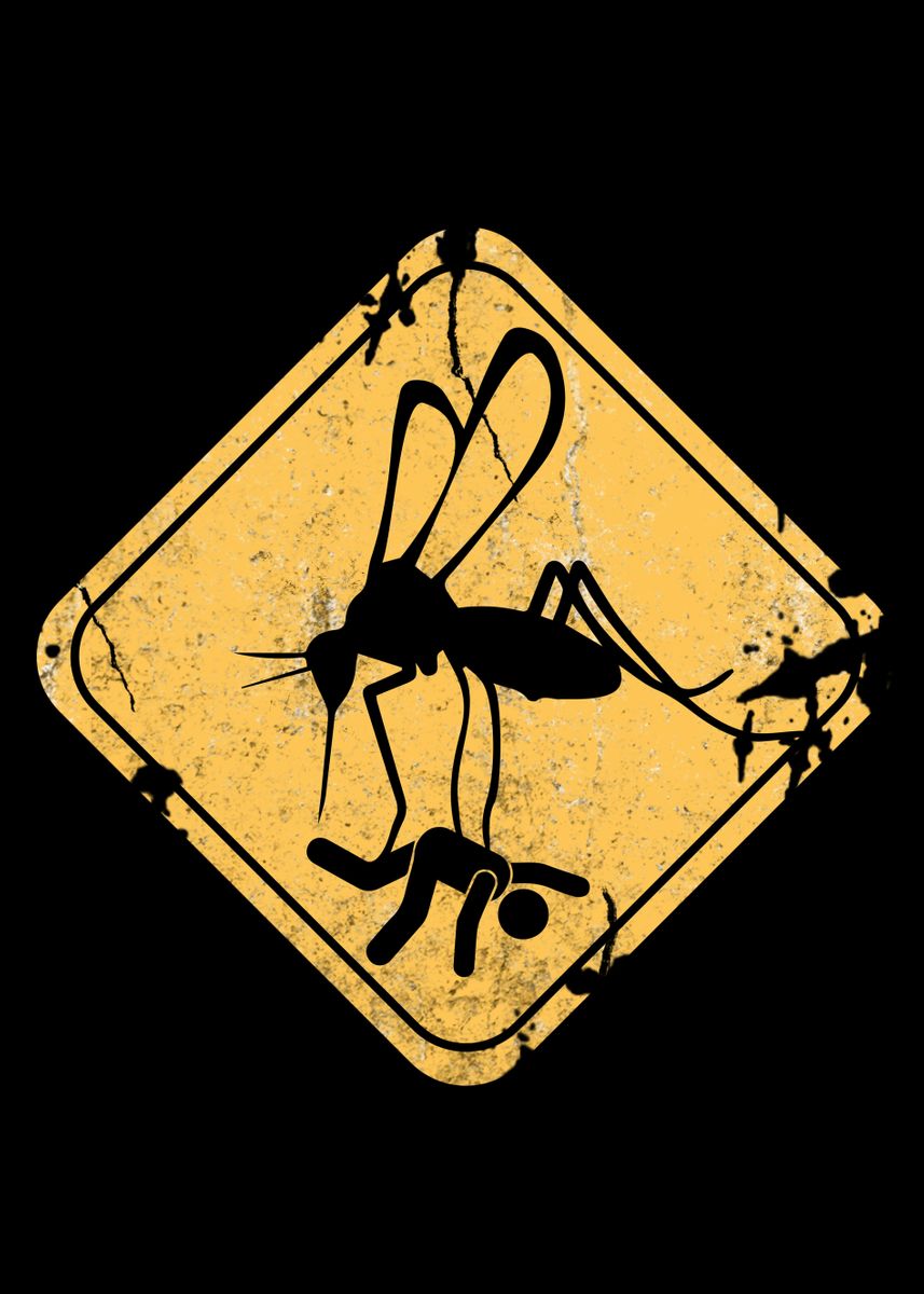 'Mosquito Road Sign' Poster, picture, metal print, paint by Norden ...