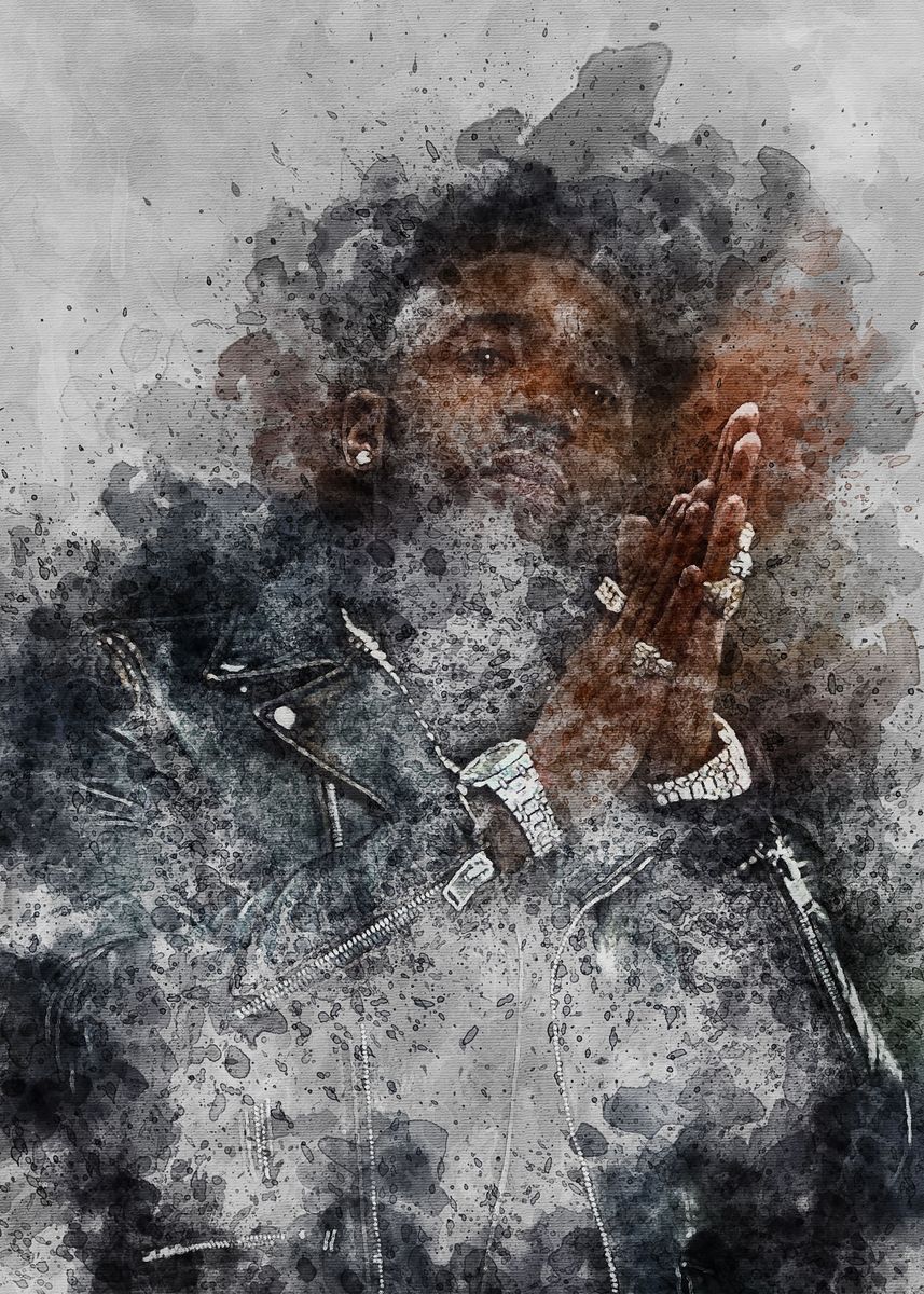 'YFN Lucci' Poster, picture, metal print, paint by BQY STUDIO | Displate