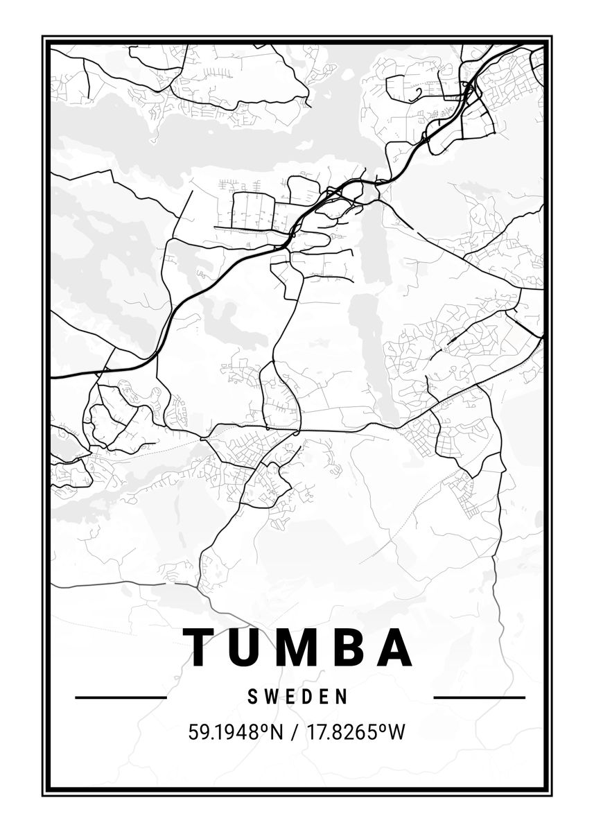 'Tumba Light City Map' Poster by Tien Stencil | Displate