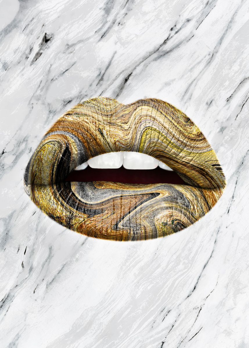 'Abstract Lips' Poster by Five Senses Art | Displate