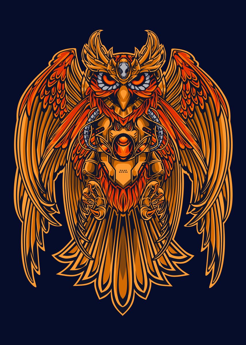 'Owl mecha' Poster by Risky 78 | Displate